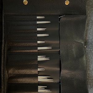 Black Leather Needle Book, Needle Storage in Leather and Felt, Case for ...