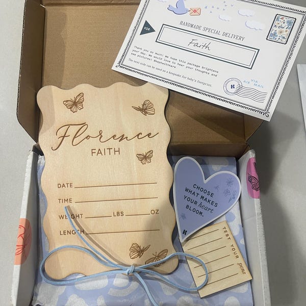 Airplane Birth Stat Sign Wooden Engraved Birth Announcement Birth Stats ...