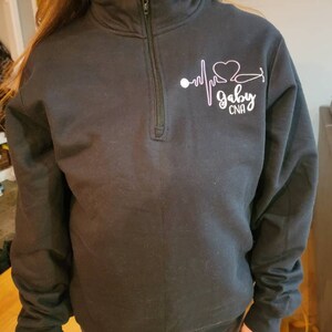Personalized Nurse Heartbeat Stethoscope Gift, Pullover 1/4 Zip Jacket ...