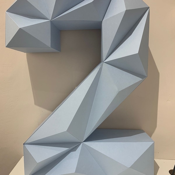 Digits Papercraft, Low Poly Numbers Papercraft PDF Template 3d Model ...