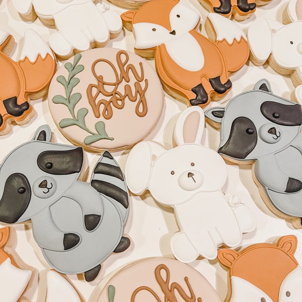 Woodland Animals, Fox, Deer, Owl, Bear, Raccoon, or Bunny Cookie Cutter ...