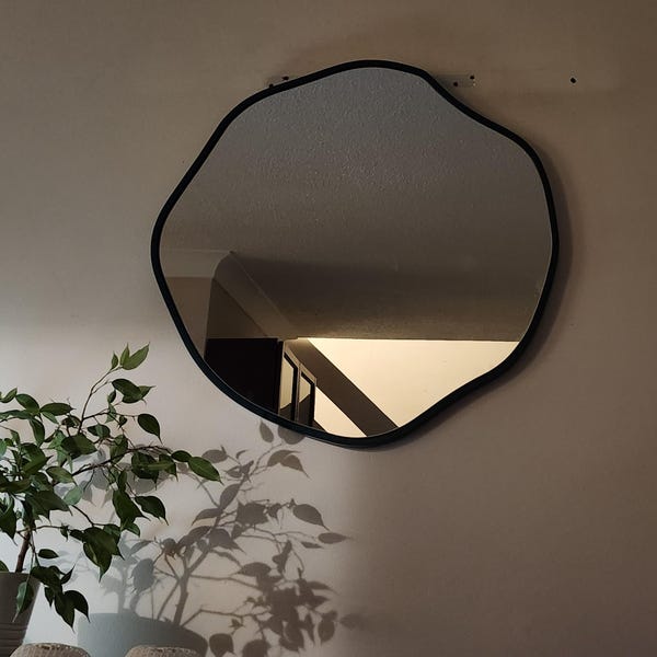 Squiggle Mirror, Wiggle Mirror, Wavy Mirror, Mirror Wall Decor, Funky ...