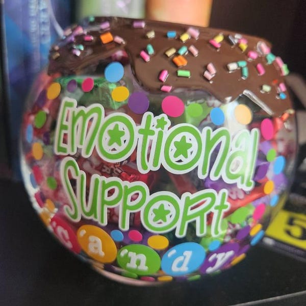 Personalized Glass Chocolate Candy Bowl, Coworker Emotional Support ...