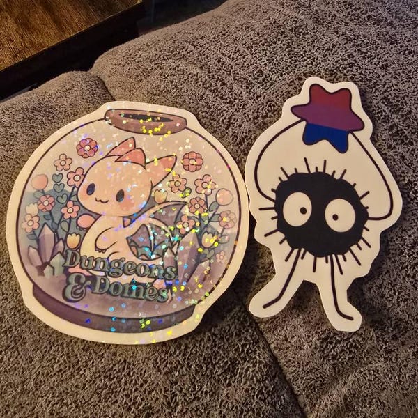 Soot Sprite Gay Pride Flag LGBTQ Sticker // Adhesive Cute Anime ...