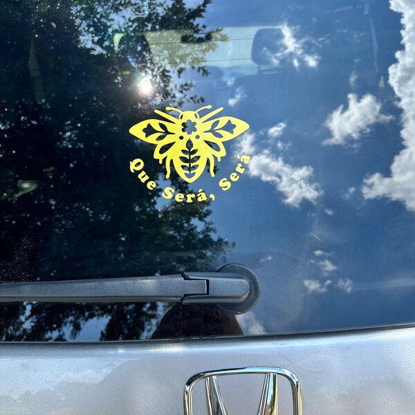 Floral Bee Boho Car Decal for Beekeepers and Gardeners. Exterior Grade ...