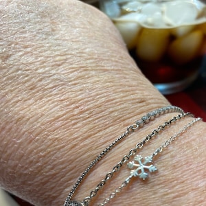 Sterling Silver Snowflake Bracelet, Earrings Necklace Snowflake Charm ...