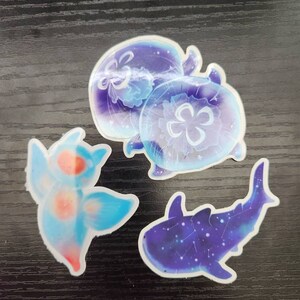 Moon Jellyfish Translucent Vinyl Stickers - Etsy