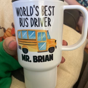 School Bus Driver Mug, Bus Driver Travel Mug, Bus Driver Gift, 1 Bus ...