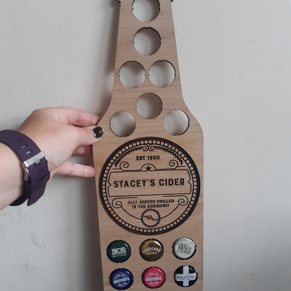 Personalised Beer Bottle Wall Art for Home, Beer Cap Collector, Bottle ...