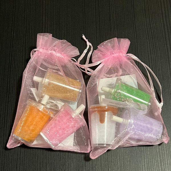 Custom Boba Milk Tea Liquid Drink W/ Ice Keychain | Matcha Milk Tea ...