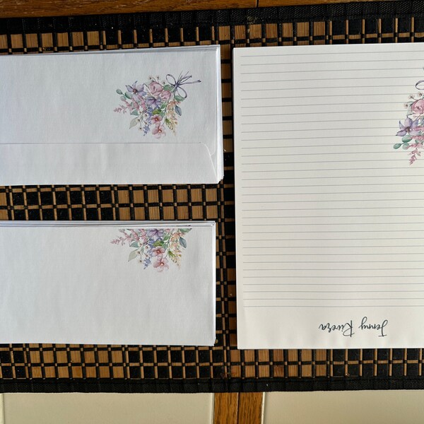 Custom Stationery Set Fall Personalized Notepad and Envelopes Large ...