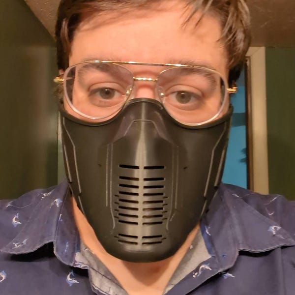 3D Printed Winter Soldier Mask: Bucky Barnes Cosplay, Adjustable Fit - Etsy