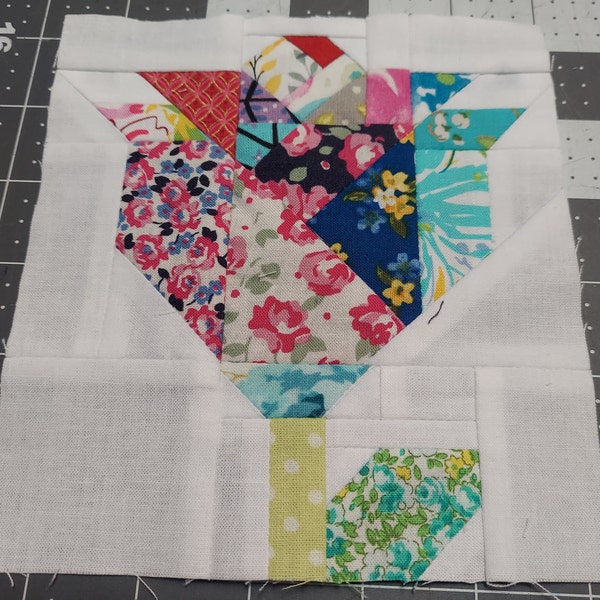 Rose Flower Garden Quilt Block Pattern PDF - Instructions for 6 Inch, 9 ...