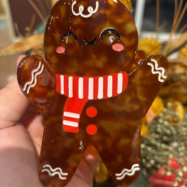 Gingerbread Man - Hair Claw - Christmas, Stocking Filler - Etsy