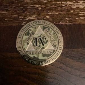30 Year AA Medallion Reflex Silver Glitter Sobriety Chip - Etsy