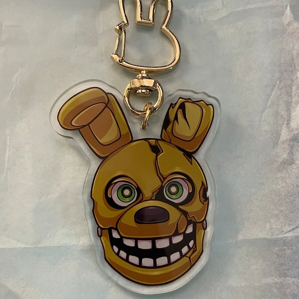Springtrap, Spring Bonnie, Yellow Rabbit- FNAF Keychain 2.5" Double ...