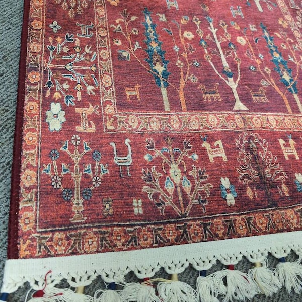 Red Runner, Floor Throw Carpet for Kitchen, Bedroom, Living Room ...