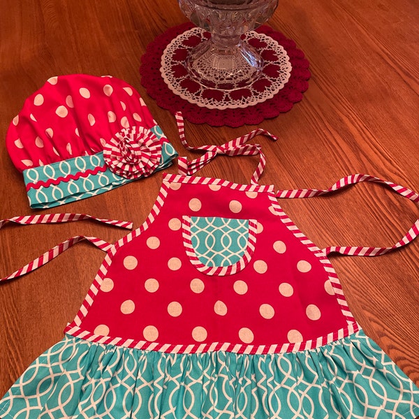 Kids Apron, Childrens Apron, Girls Apron Set, Child's Apron, Ruffle ...