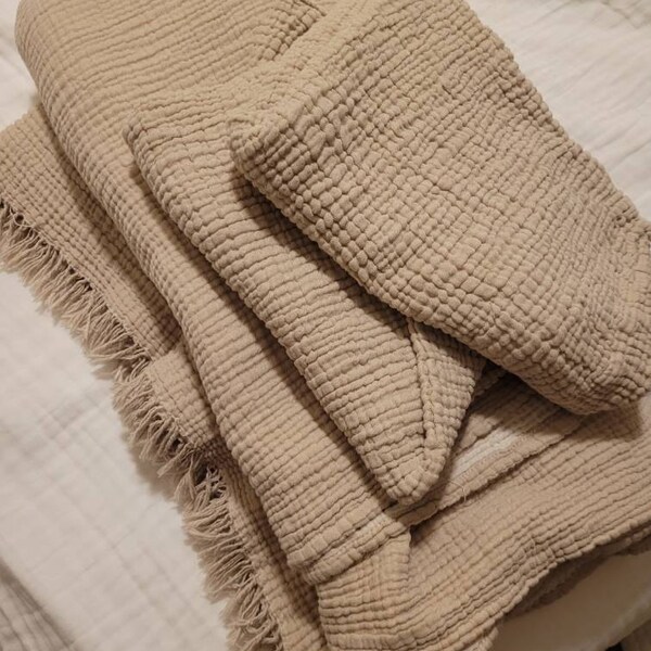 Lightweight Summer Bedspread, Soft Queen Size Bed Cover, King Muslin ...