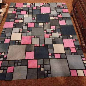 Stained Glass/denim Quilt Pattern - Etsy