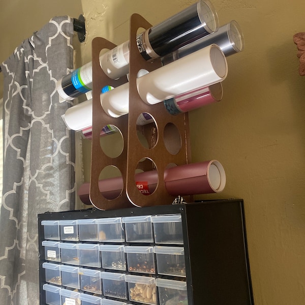 DIGITAL FILE SVG For: Vinyl Roll Storage Rack. Wall Mountable. 10 or 12 ...