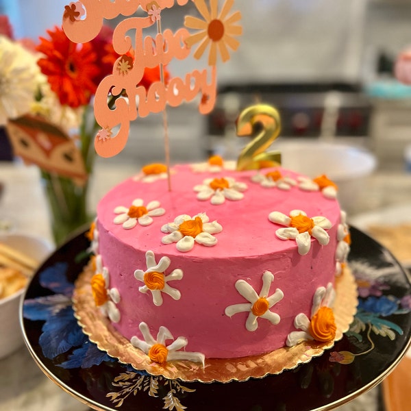 Two Groovy Cake Topper, Groovy Cake Topper, Second Birthday Cake Topper ...