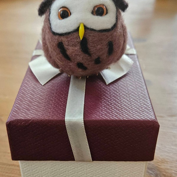 Mini Needle Felted Owl,felted Animal Sculpture,felt Owl Ornament,family ...