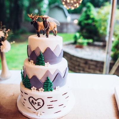 Elk-elk Hunter-wedding Cake Topper-hunting Groom-camo-hunting-rustic ...
