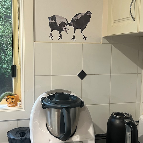 Curious Magpies Decal, Australian Pair of Magpies Sticker, Bird Lover ...