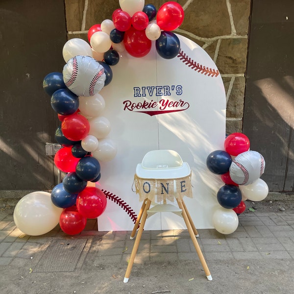 105pcs Sports Birthday Balloon Garland Arch Kit Red Blue Sand Baseball ...