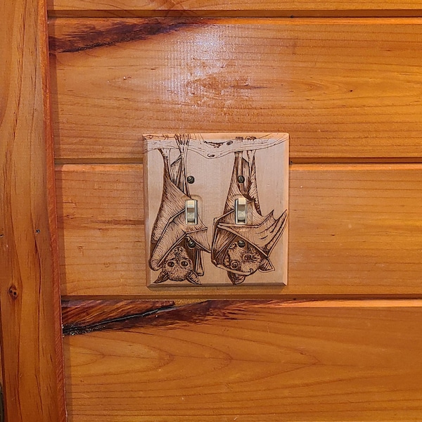 Double Engraved Wooden Lupin and Mount Baker Light Switch Cover - Etsy
