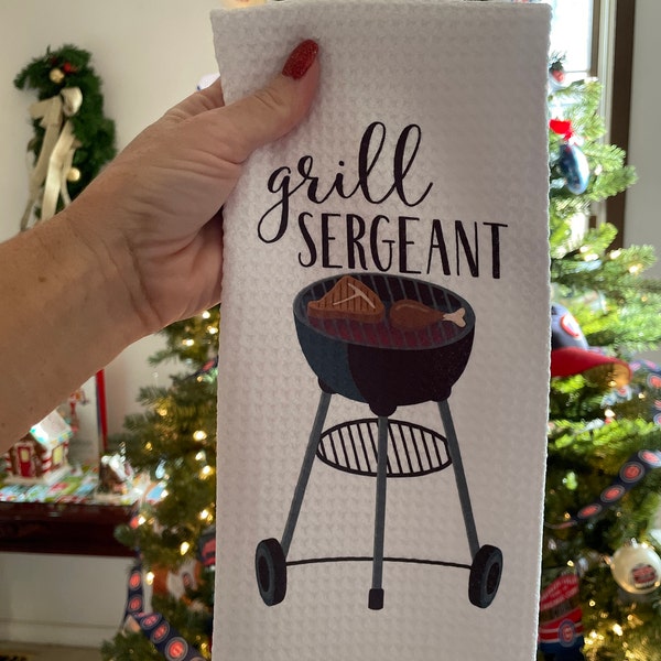 BBQ Grilling Gift - Funny Kitchen Towels - Gift for Dad - Grill Towel ...