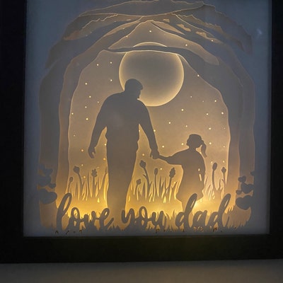 3D Layered Dad Shadow Box Svg, Father's Day Light Box Svg, Father ...
