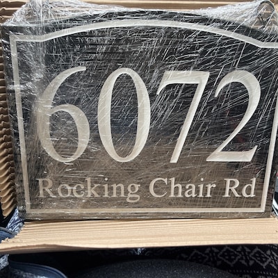 Hanging House Number Sign, Driveway Address Sign, Signpost Sign, Wood ...