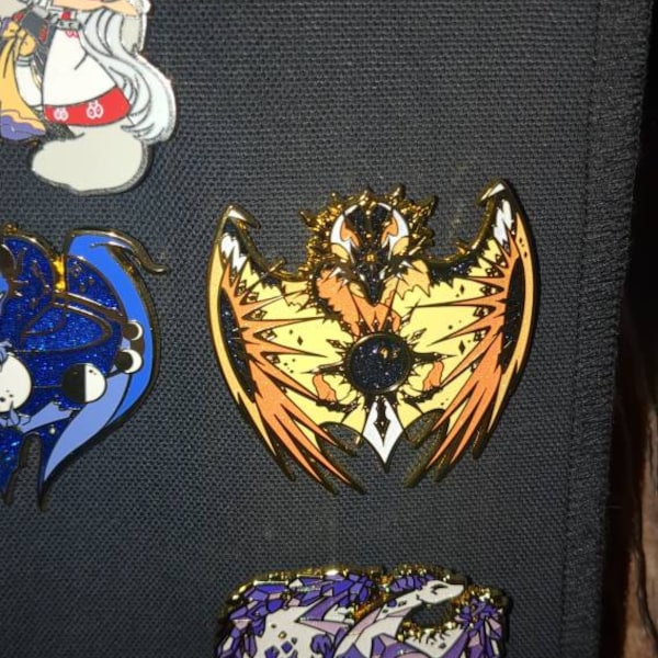Sun Dragon - Solar Eclipse (black Sun) Dragon Enamel Pin - Etsy