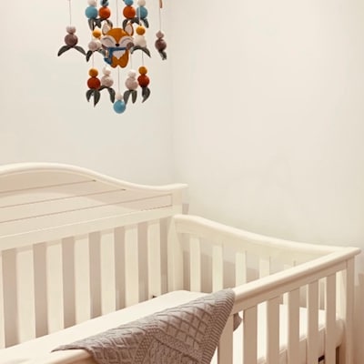 Forest Baby Mobile With Fox Felt Balls and Leaves Felt - Etsy