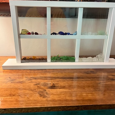 Dreamcatcher Stand up Sea and Beach Glass Display Window With Dividers ...