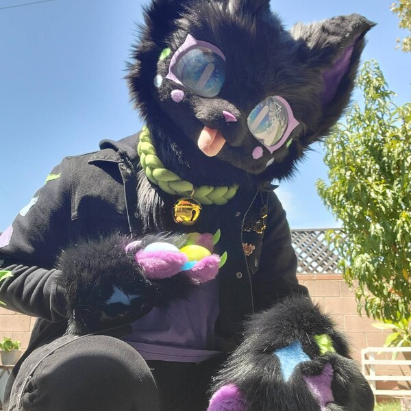 17 Colorsfursuit Furry Cat Paws With Claw, Fursuit Cat Gloves, Cosplay ...