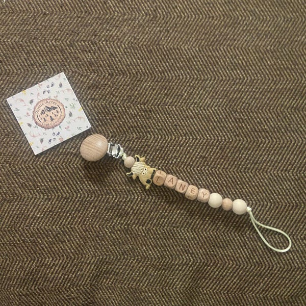 Highland Cow Pacifier Clip | Farm Pacifier Clip | Cow Dummy Clip | Cow ...