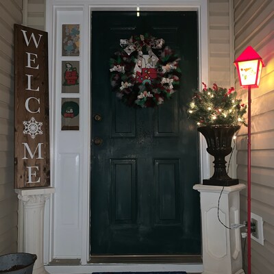 Christmas Welcome Sign Winter Porch Decor Let It Snow Sign Farmhouse ...
