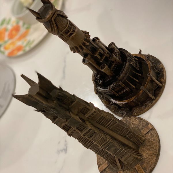 Two Towers Orthanc and Barad-dur Bookends - 3D Printed Hand-painted ...