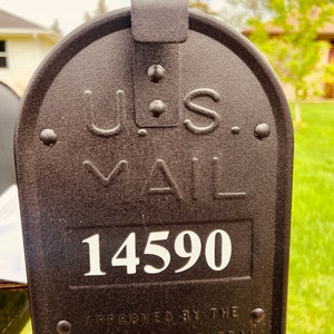 Custom Mailbox Numbers REFLECTIVE Vinyl Decals Stickers House SET OF 2 ...