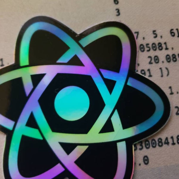 Holographic React Sticker - Etsy