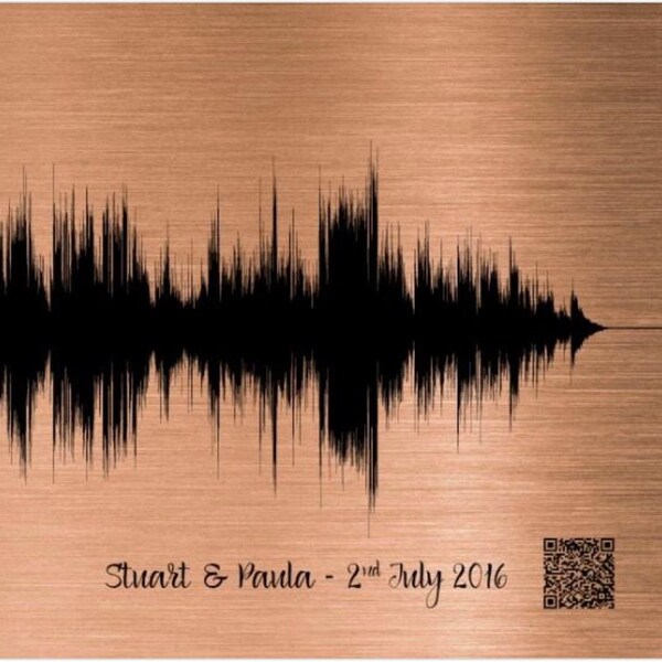 19th Anniversary Gift Bronze Anniversary Gift Song Soundwave Art Gift ...