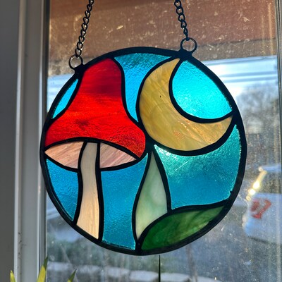 Moon Lotus Flower Stained Glass Pattern, Stained Glass Pattern, Digital ...