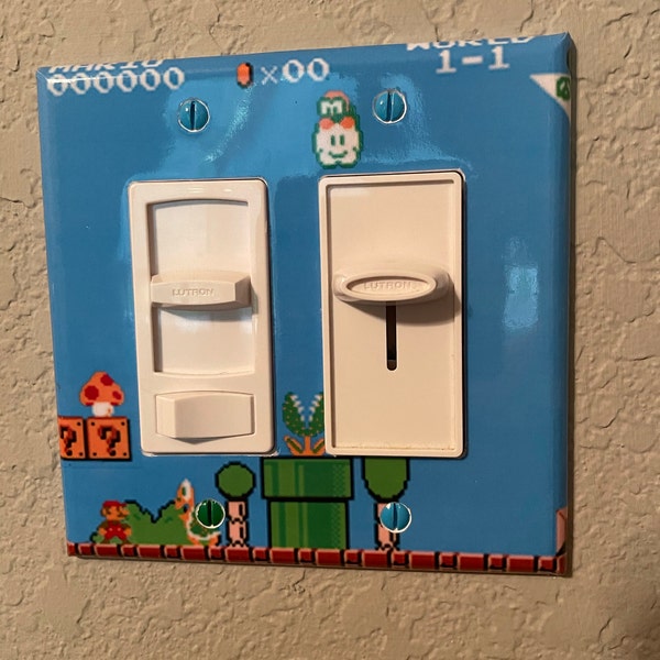 Classic Super Mario Bros. Themed Light Switch Cover, Outlet Cover - You ...