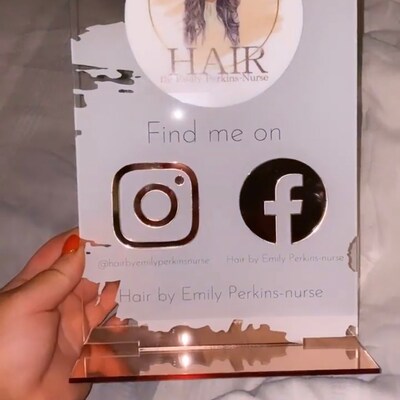 Multi Logo Business Social Media Sign With Your Business Logo Salon ...