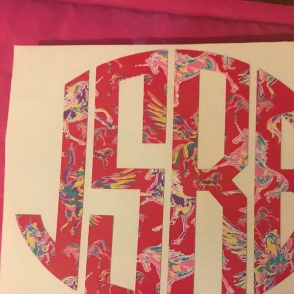 Four Initial Monogram Decal - Four Letter Monogram Decal - 4 Letter ...