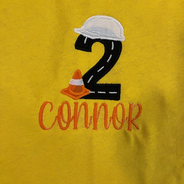 Construction #2 4x4 5x7 Digital Applique Birthday Number. - Etsy