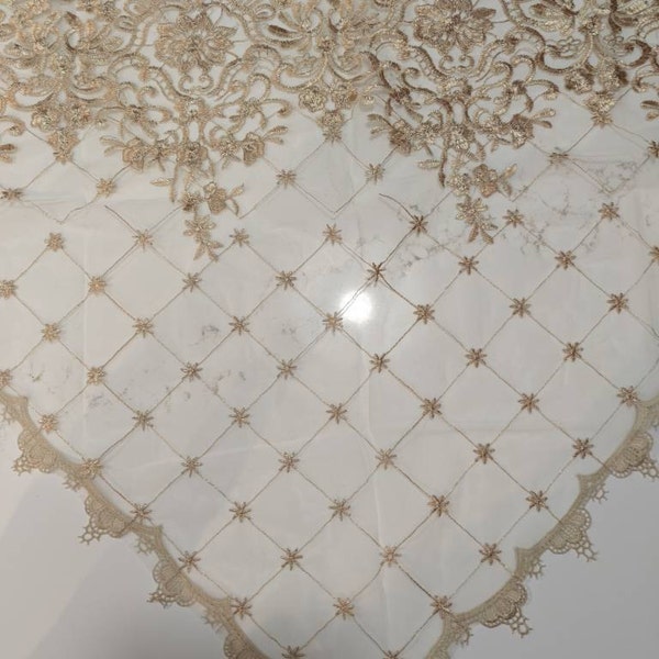 NEW!! Catholic Veil Triangular One Piece Veil Chalice Wheat Pattern ...